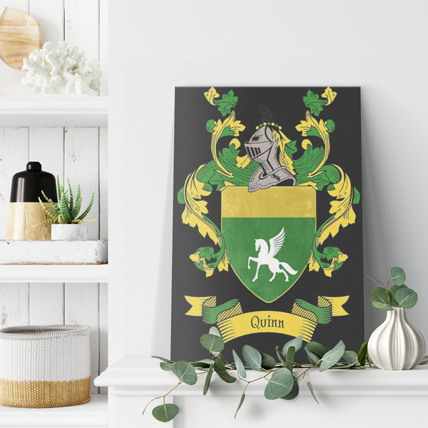 Irish Family Crest - Quinn - Canvas Print Wall Art – Éire In My Blood
