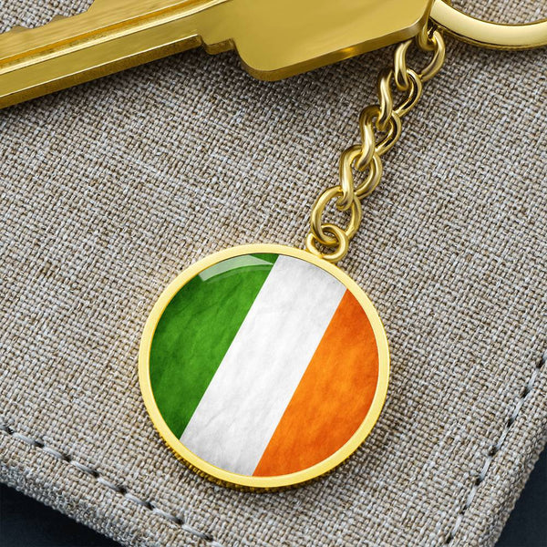 Ireland Flag Graphic Circle Keychain – Éire In My Blood